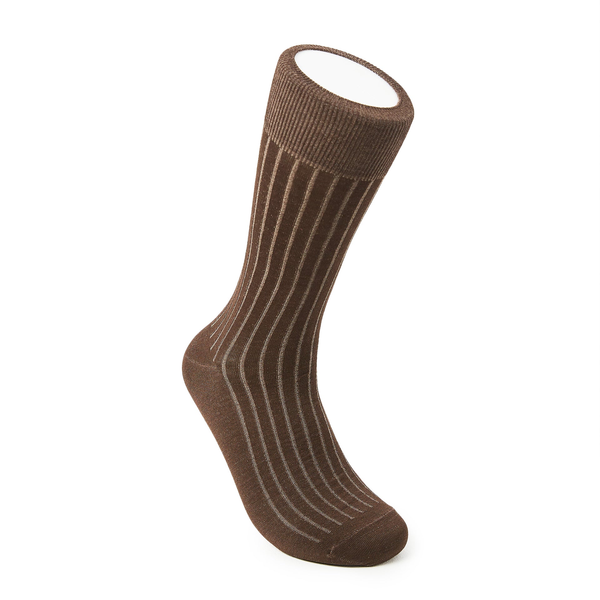 Men's Two-Tone Ribbed Socks - Brown & Ivory – Votta Socks