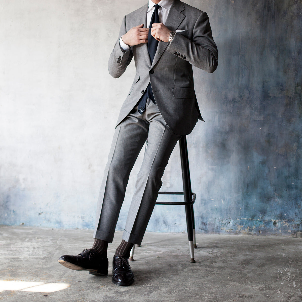 Men's Two-Tone Ribbed Socks - Brown & Ivory – Votta Socks